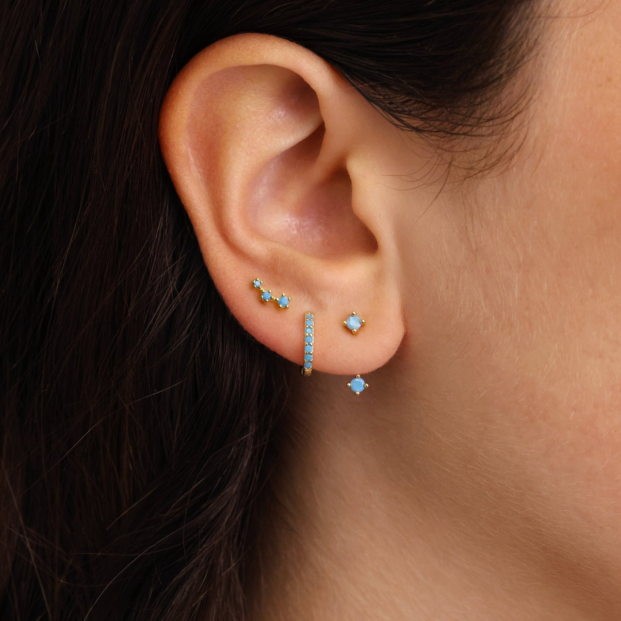 Turquoise Astrid Hoop and Stud Earring Set eyrful – Eyrful Artistry