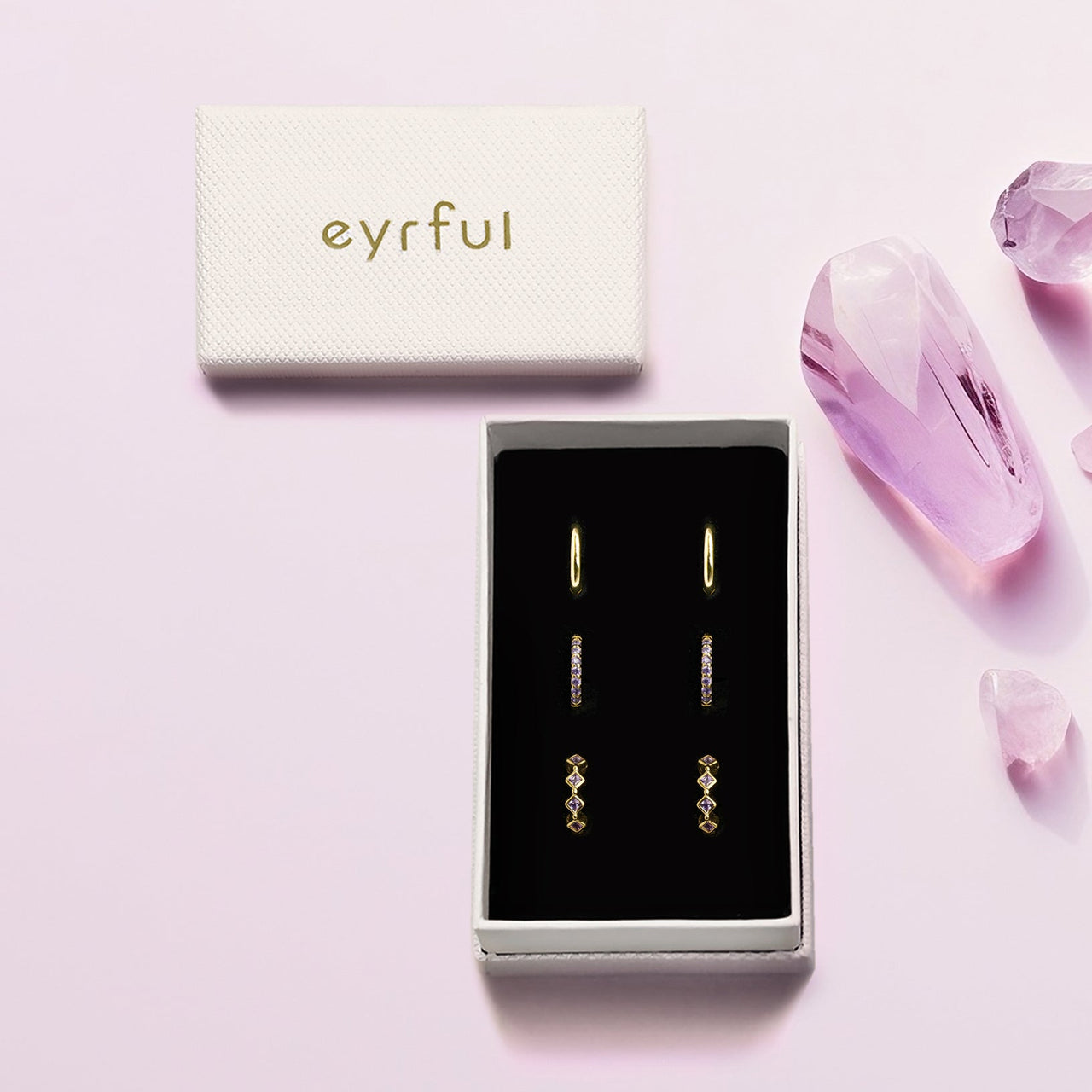 Alexandrite Birthstone Bezel Huggie Hoop Earring Set eyrful – Eyrful Artistry