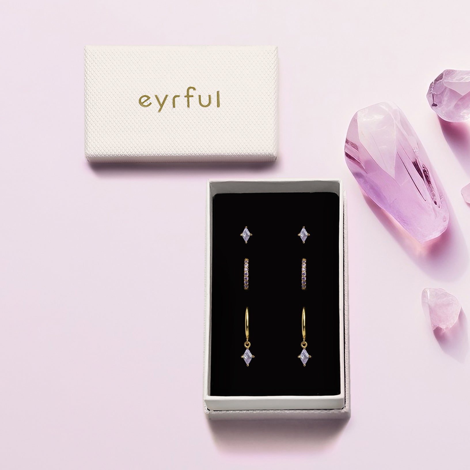 18K Gold Alexandrite Birthstone Charlotte Hoop Earring Set – Eyrful Artistry