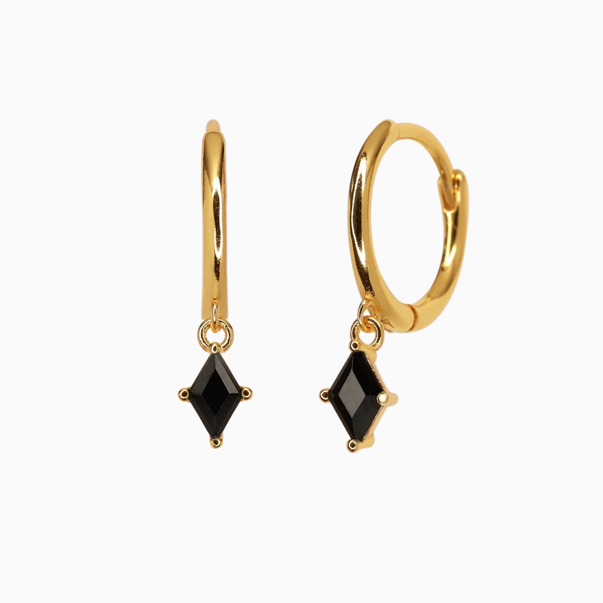CHARLOTTE Black Onyx Hoops – eyrful