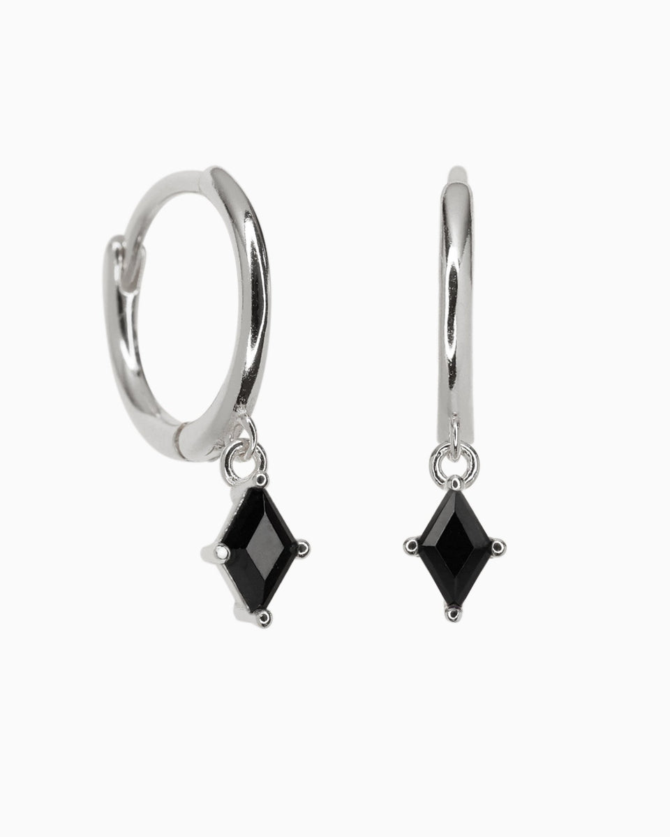 CHARLOTTE Black Onyx Hoops – eyrful