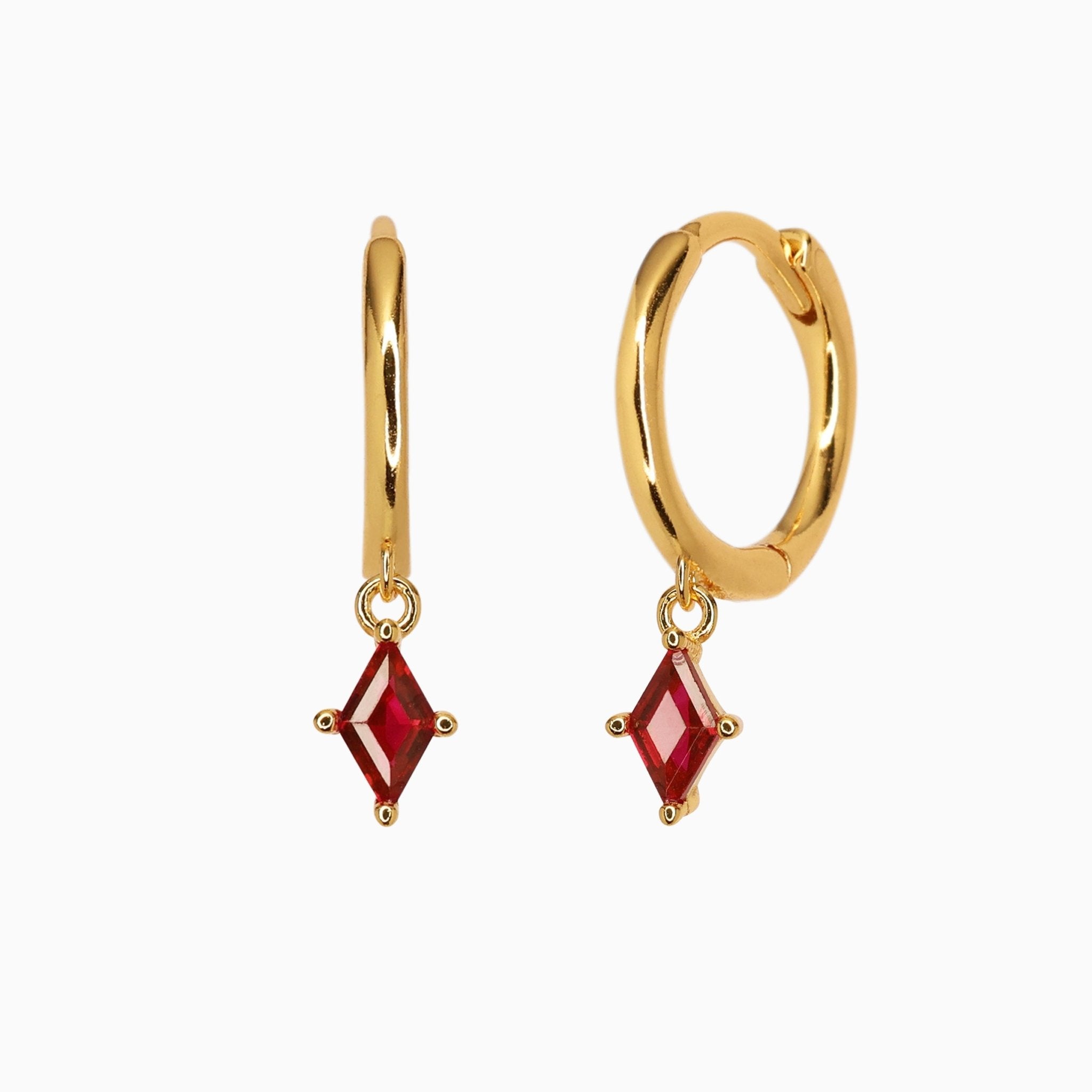 Ruby Charlotte Hoop Earrings | July Birthstone | eyrful