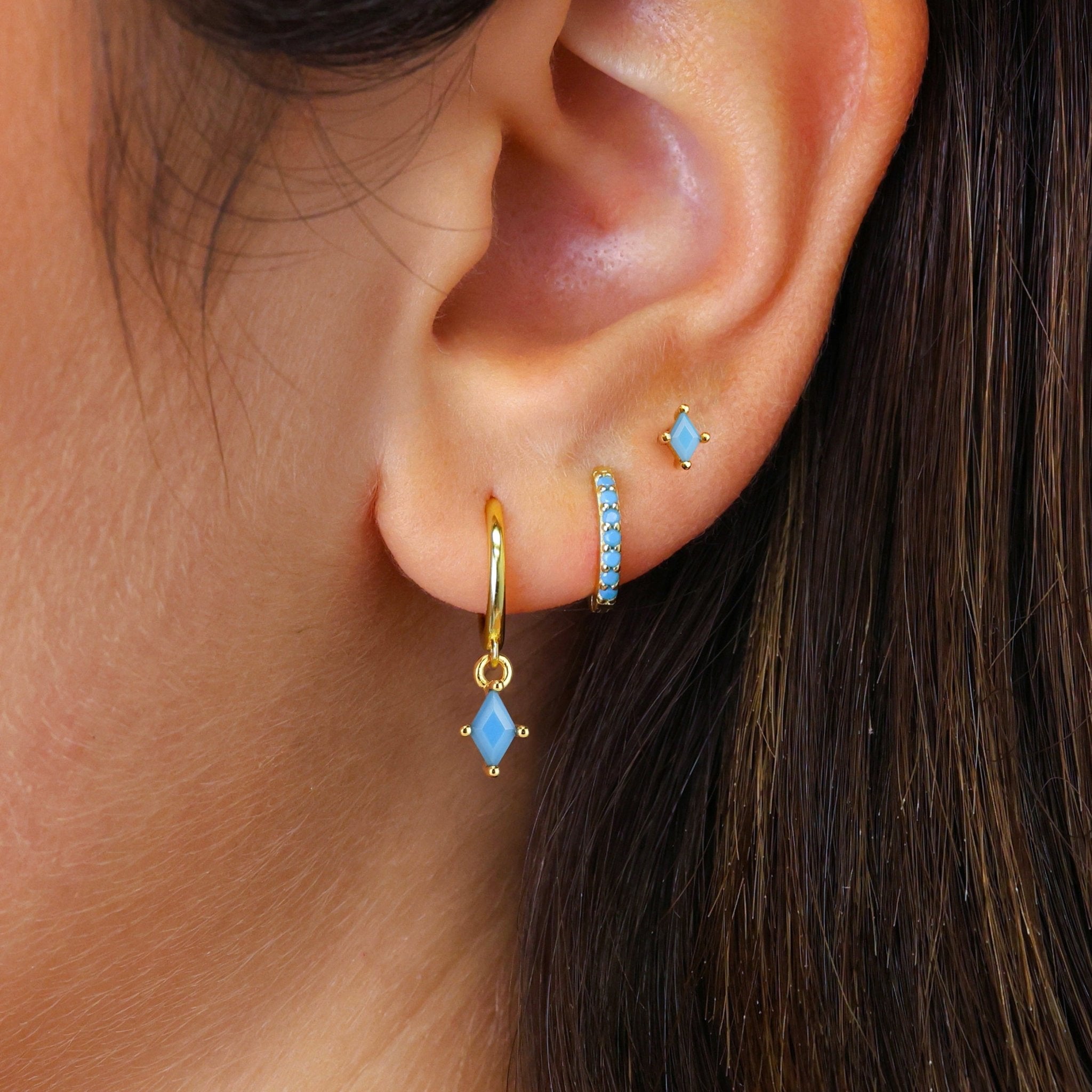 18K Turquoise Charlotte Hoop Earring Set – Eyrful Artistry