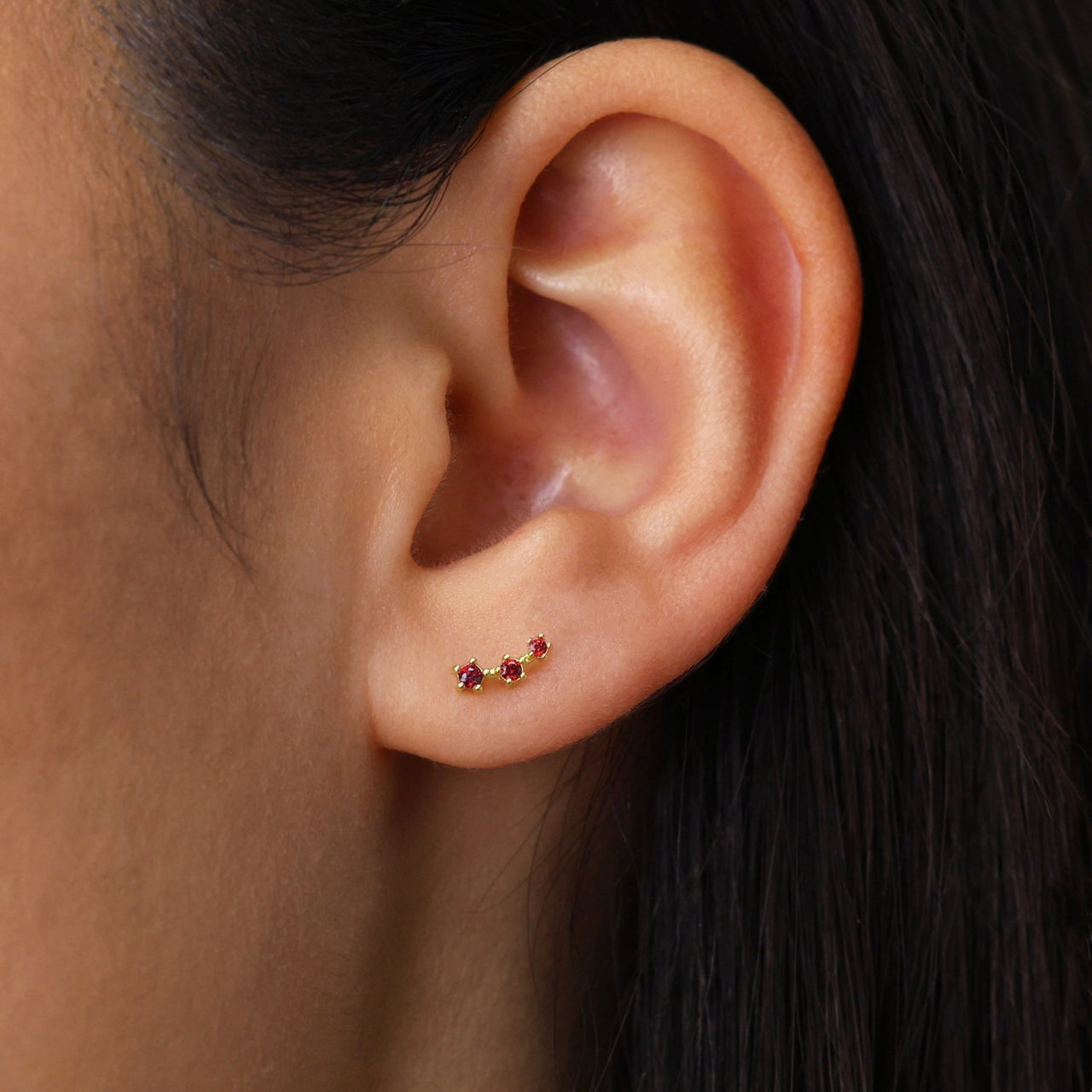 ELENA Ruby Climber Earrings | July Birthstone | eyrful – Eyrful Artistry