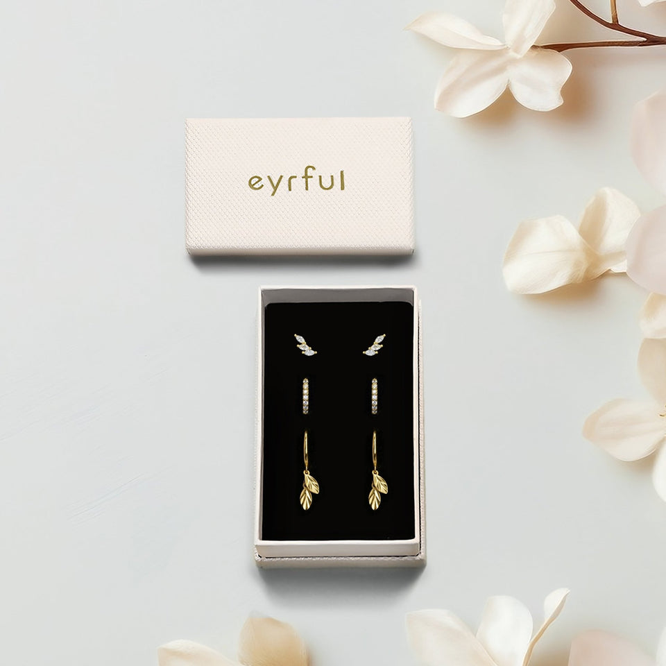 Leaf Hoop Earring Set | eyrful – Eyrful Artistry