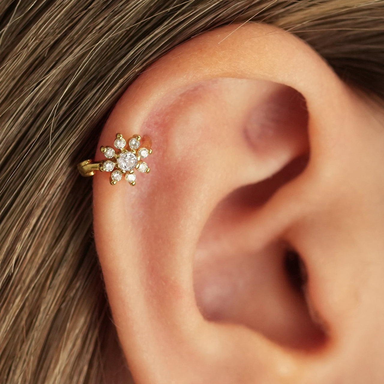 Mini Diamond Flower Hoops – Eyrful Artistry