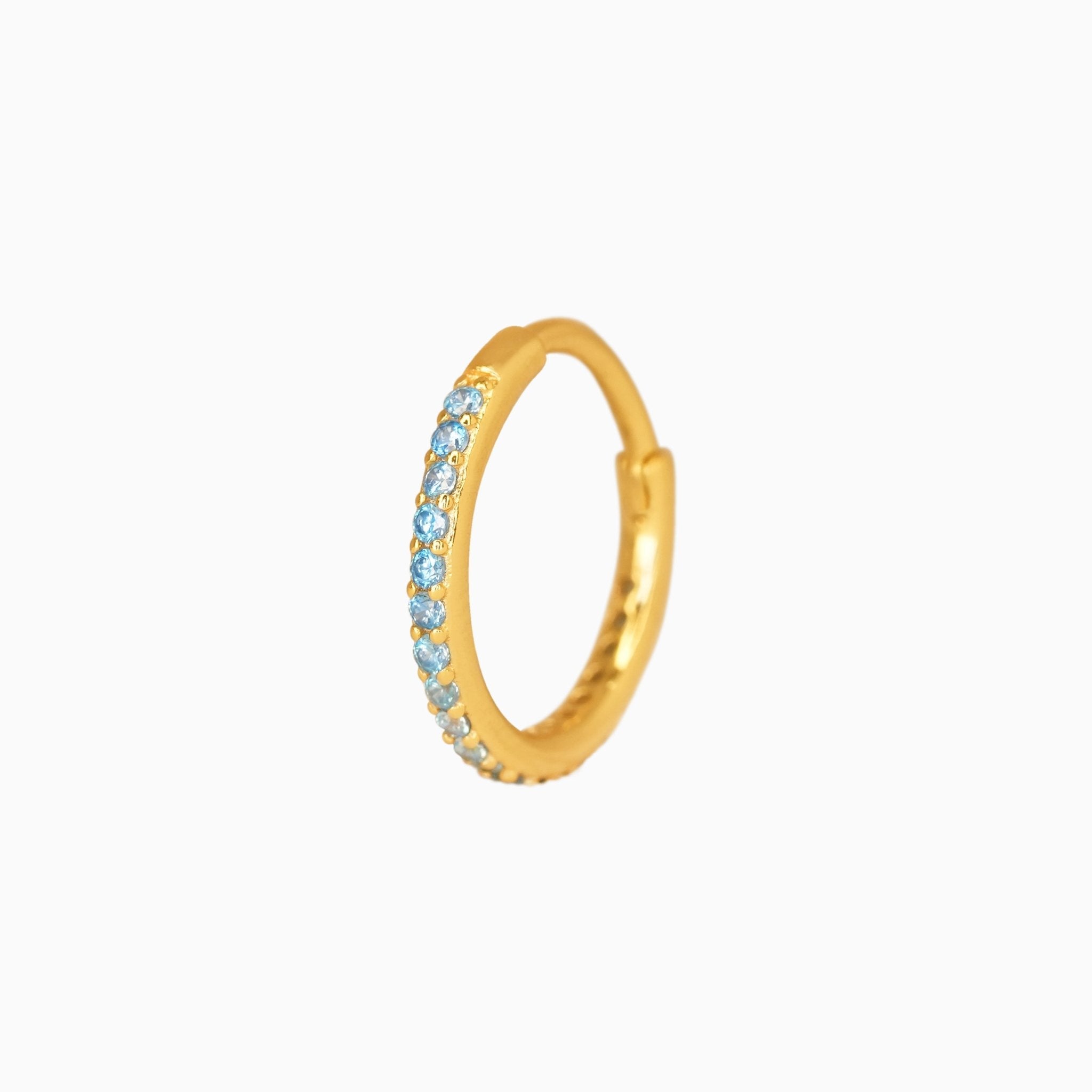 Paved Aquamarine Clicker Hoop – eyrful