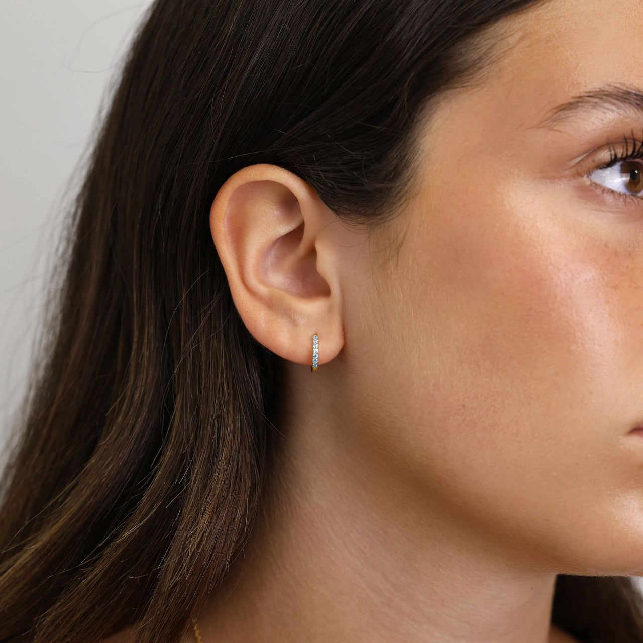 PAVED Aquamarine Hoops – Eyrful Artistry