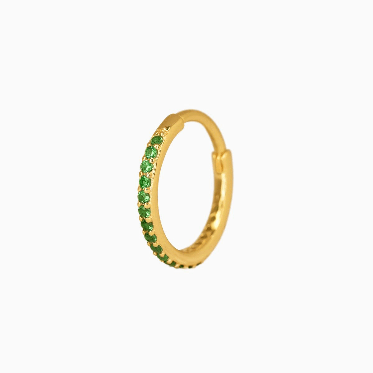 Paved Emerald Clicker Hoop – eyrful