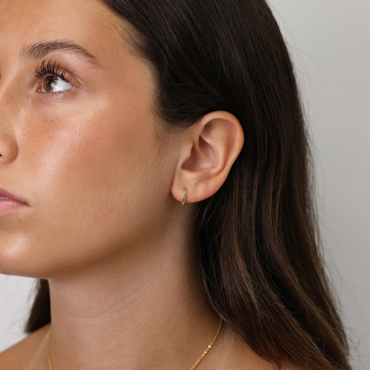 PAVED Peridot Hoops | Aug Birthstone | eyrful – Eyrful Artistry