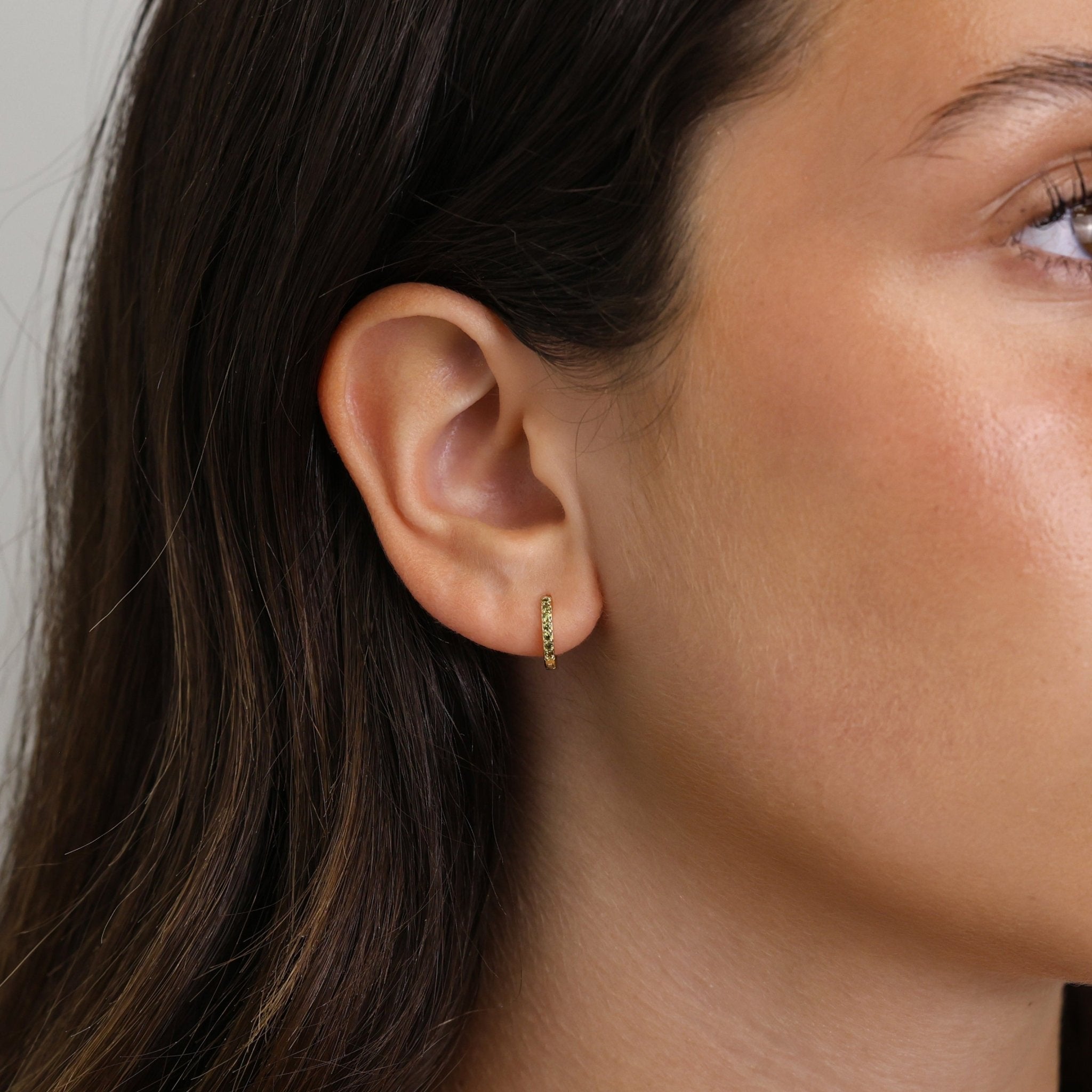 PAVED Peridot Hoops | Aug Birthstone | eyrful – Eyrful Artistry