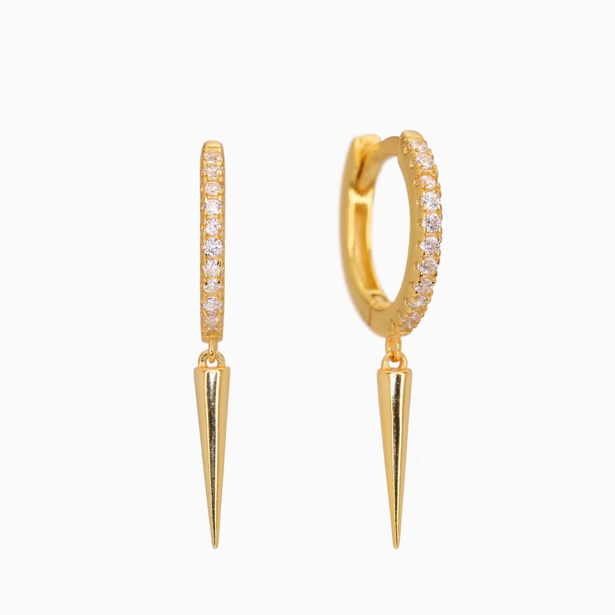 Paved Statement Spike Dangle Hoop – eyrful