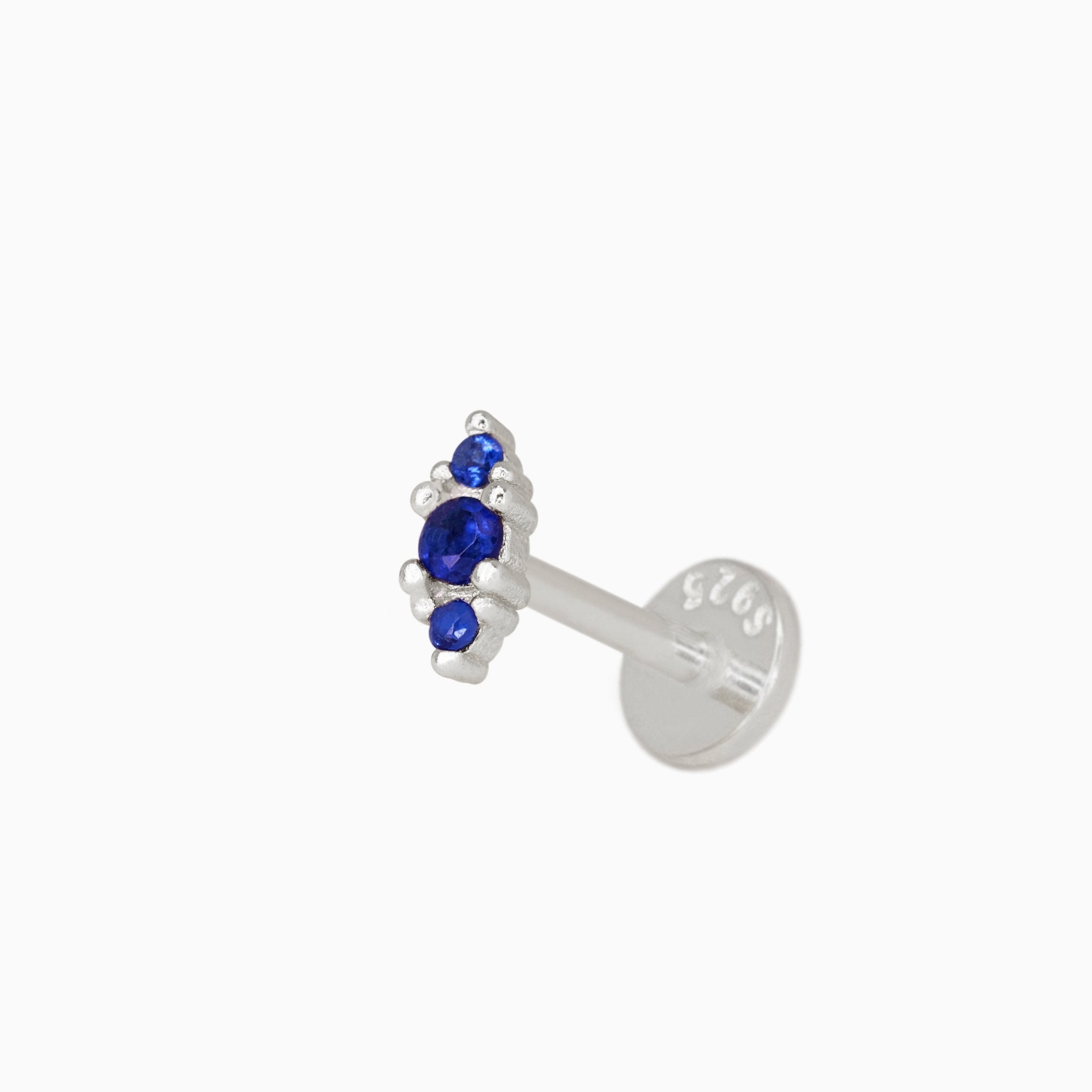Sapphire Bouquet Flat Back Labret – Eyrful Artistry