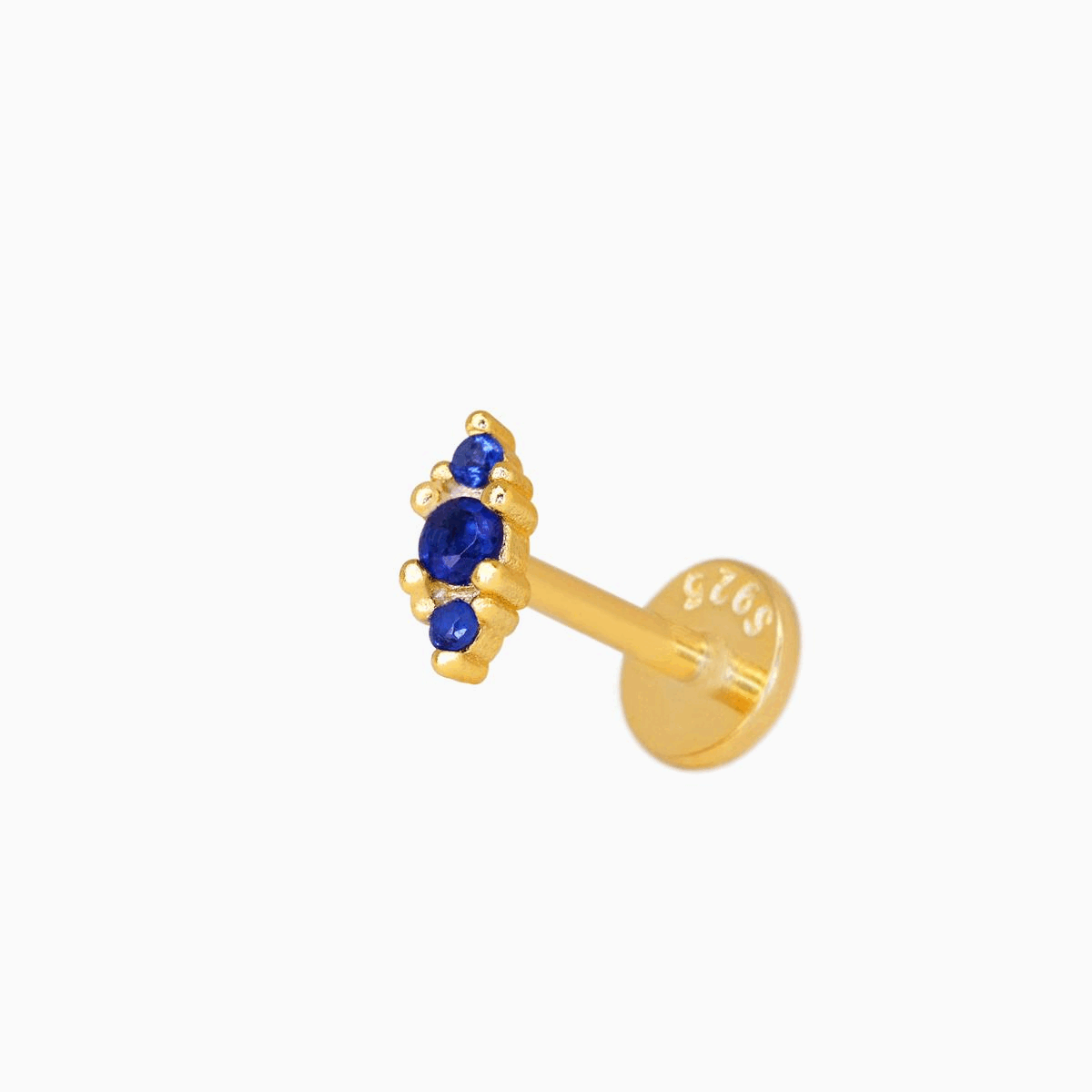 Sapphire Bouquet Flat Back Labret – Eyrful Artistry