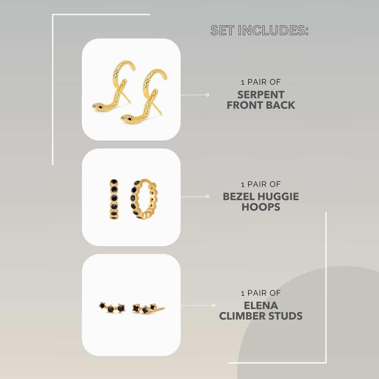 Serpent Front Back Earring Set | eyrful – Eyrful Artistry